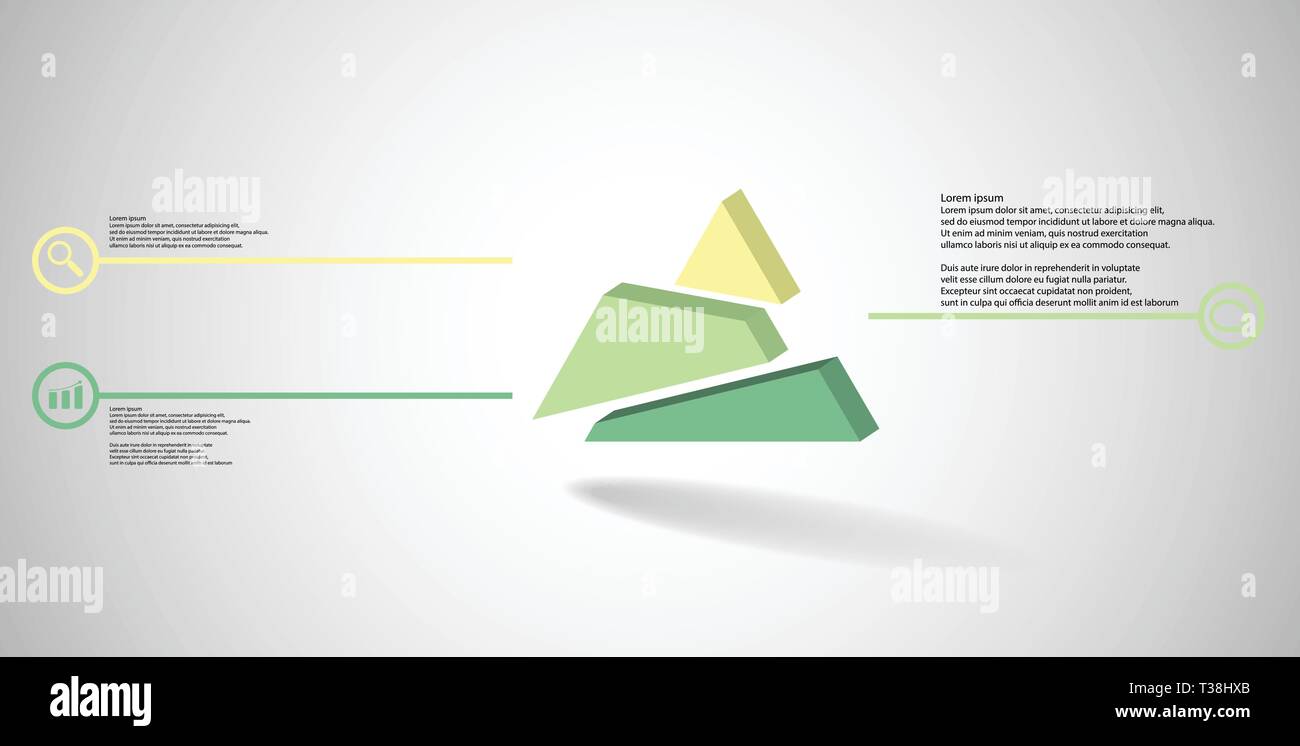 3D illustration infographic template. The embossed triangle is randomly ...