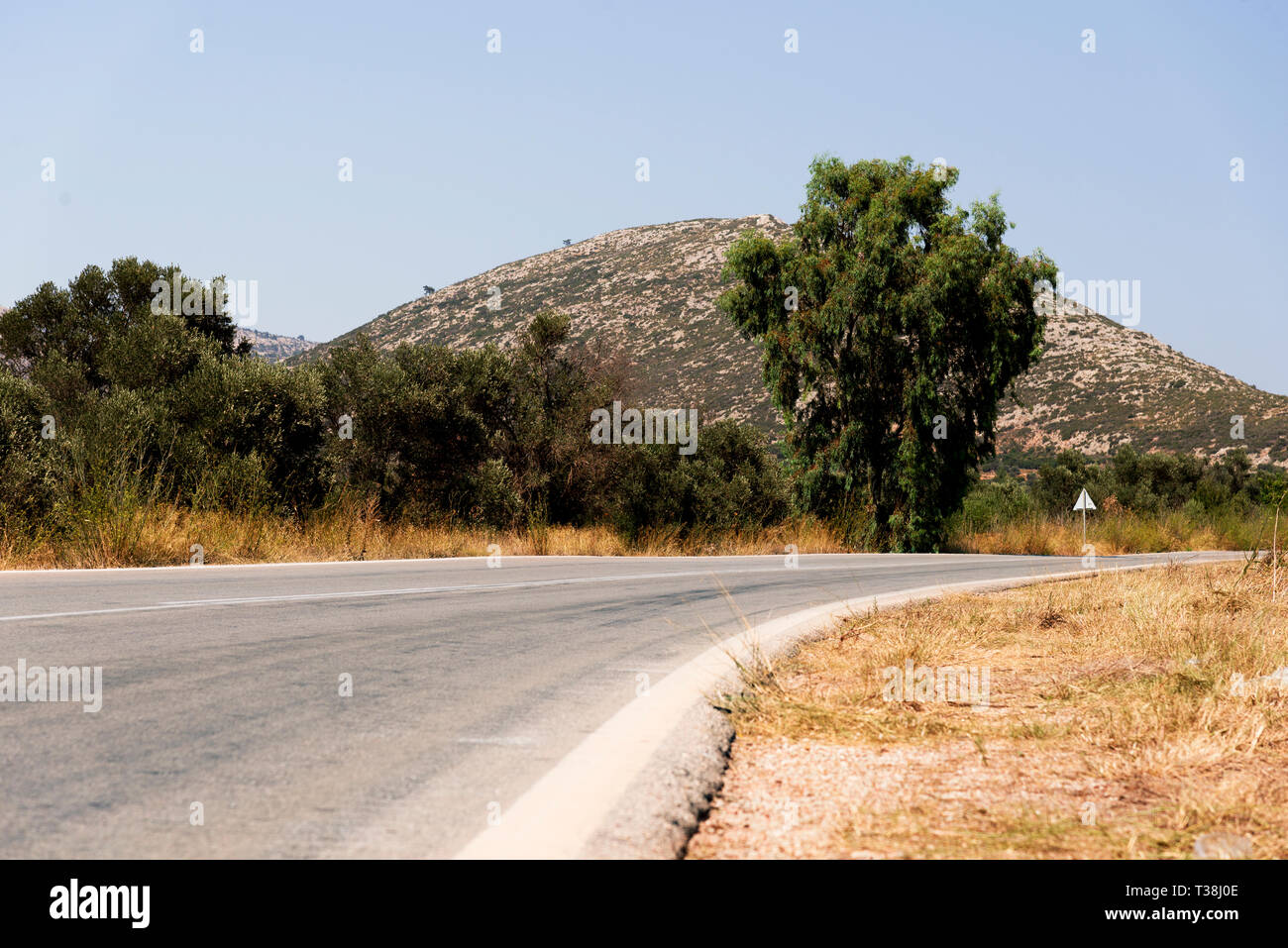 Road with one Straight line and dashed line for photo manipulation with ...