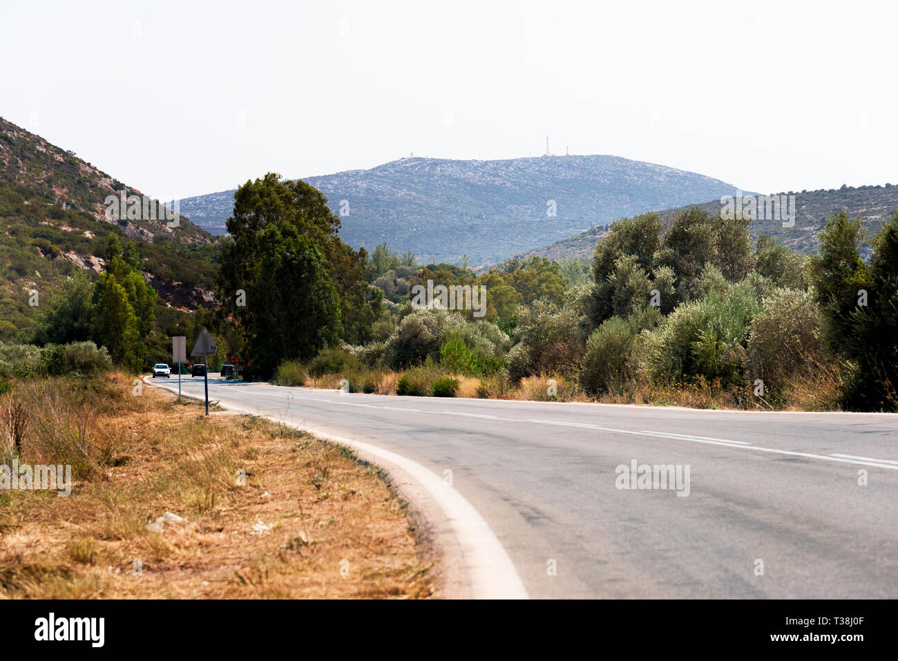 Road with one Straight line and dashed line for photo manipulation with ...