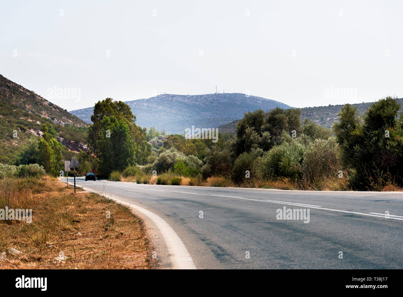 Road with one Straight line and dashed line for photo manipulation with ...