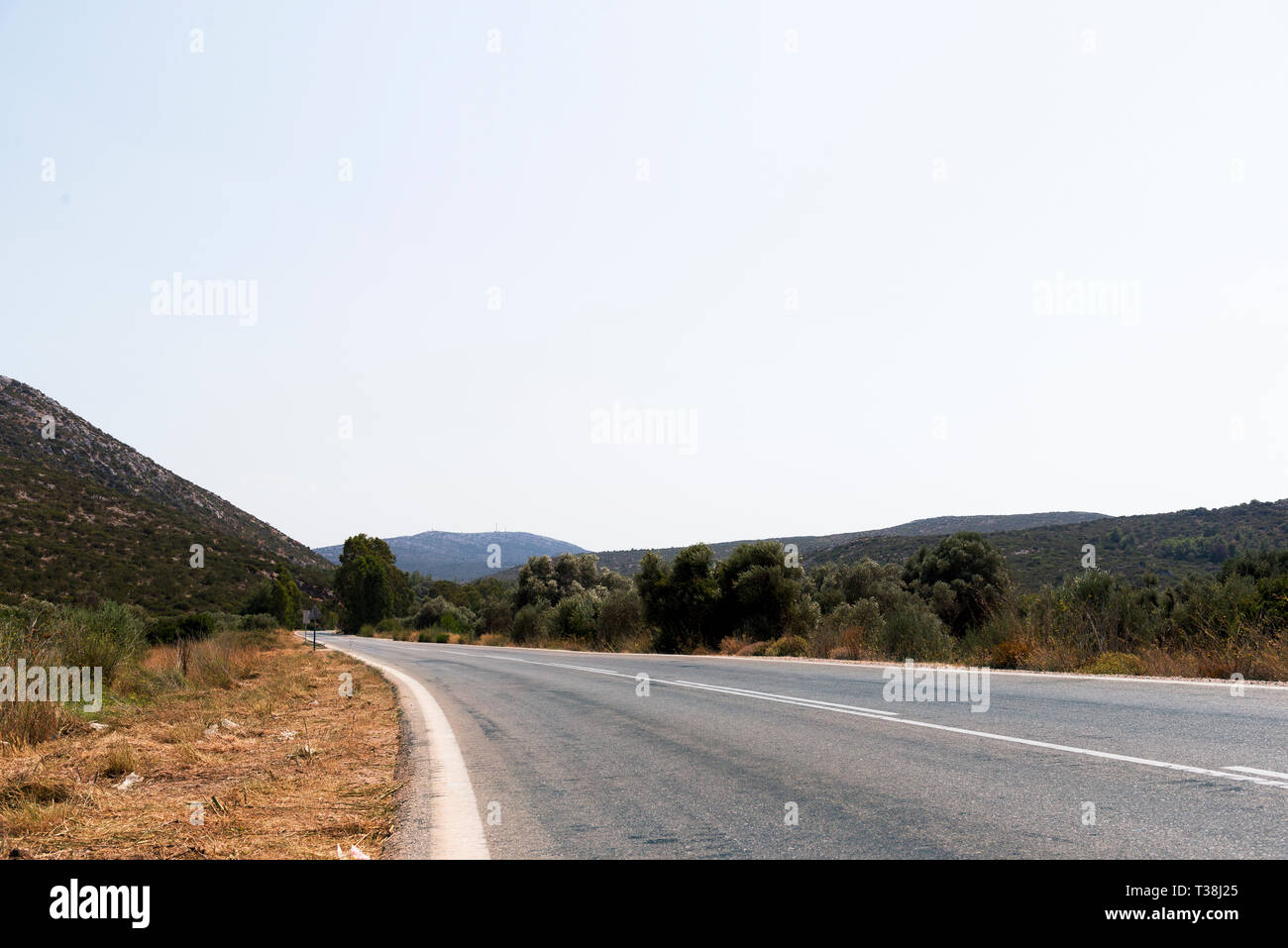 Road with one Straight line and dashed line for photo manipulation with ...