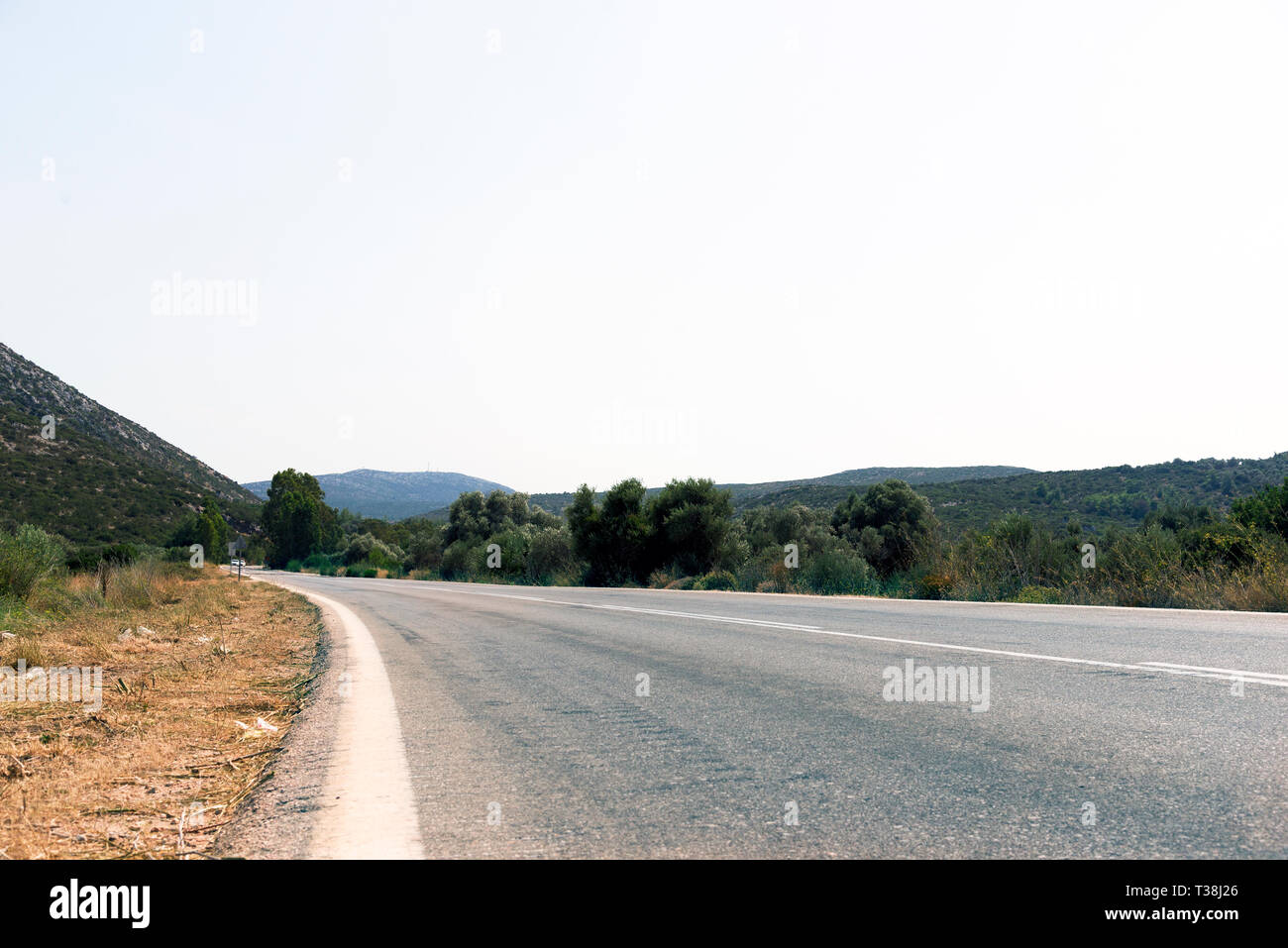 Road with one Straight line and dashed line for photo manipulation with ...