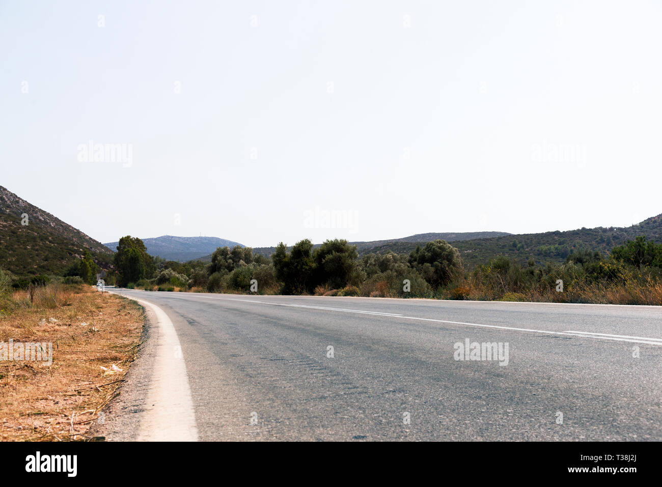Road with one Straight line and dashed line for photo manipulation with ...