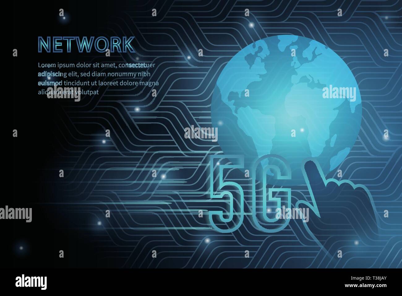 5G technology global earth geometry cross frame line vector futuristic ...