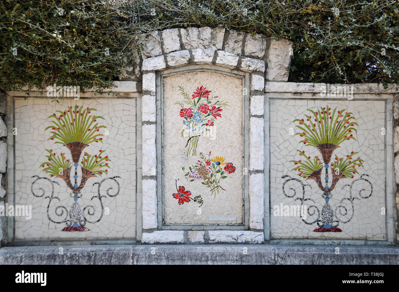 Tiled Floral Mural, Nice, Provence, Cote d'Azur, France Stock Photo - Alamy