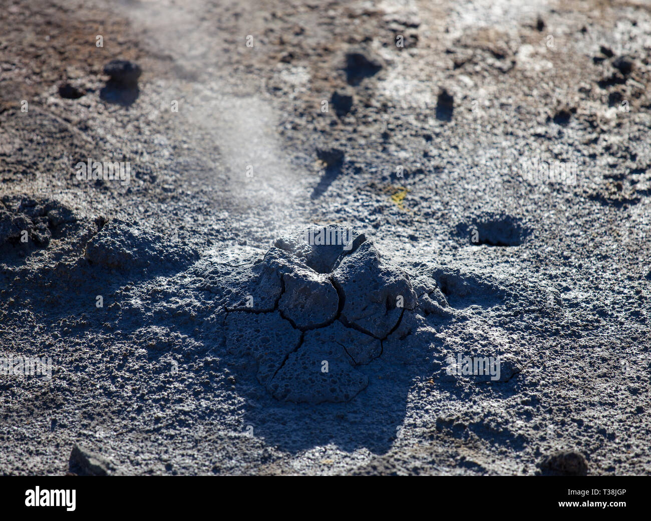 Iceland geothermal. Namafjall - area in field of Hverir. Landscape ...