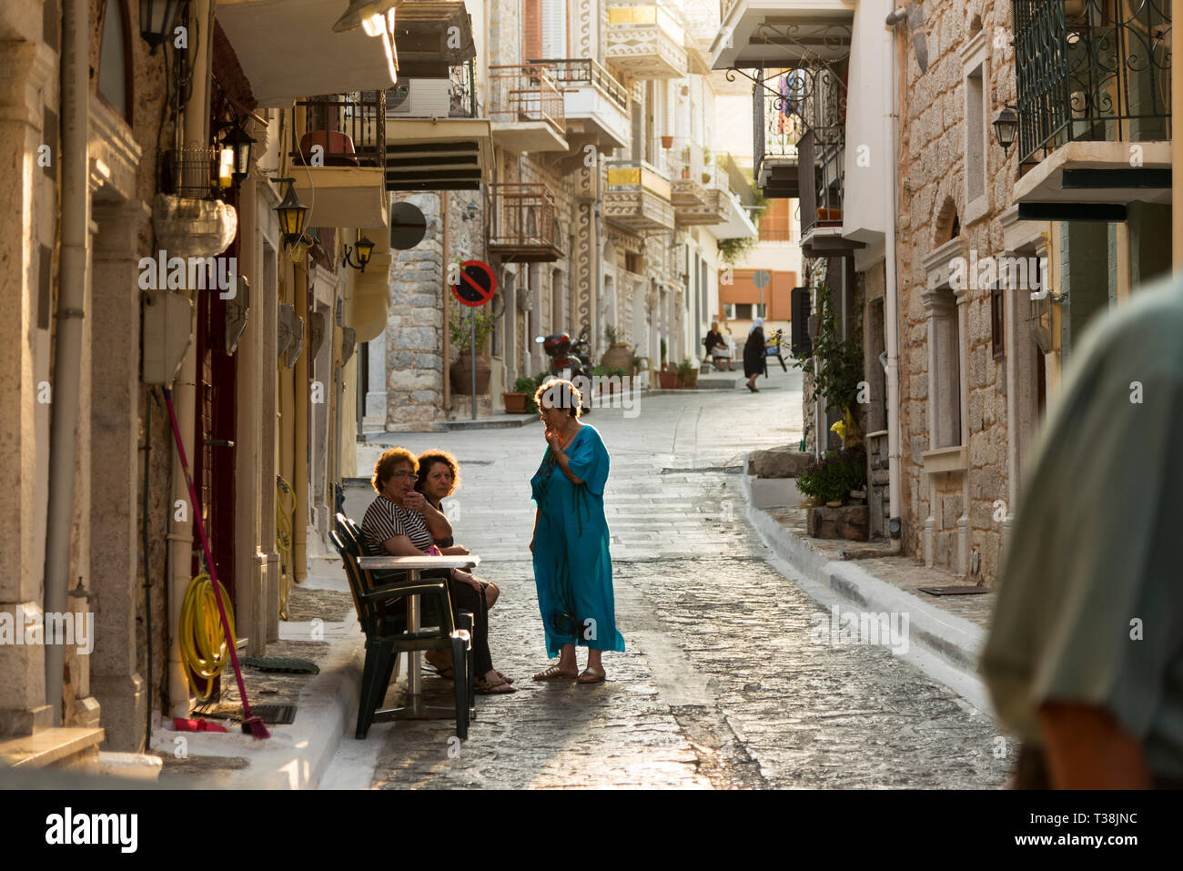 Chios, Greece - August 18, 2018: Street view from Pyrgi Chios Island ...