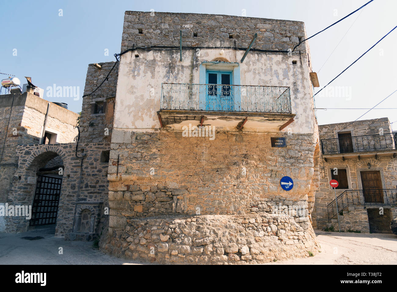 Chios, Greece - August 19, 2018: Medieval - Castle Village Street views ...