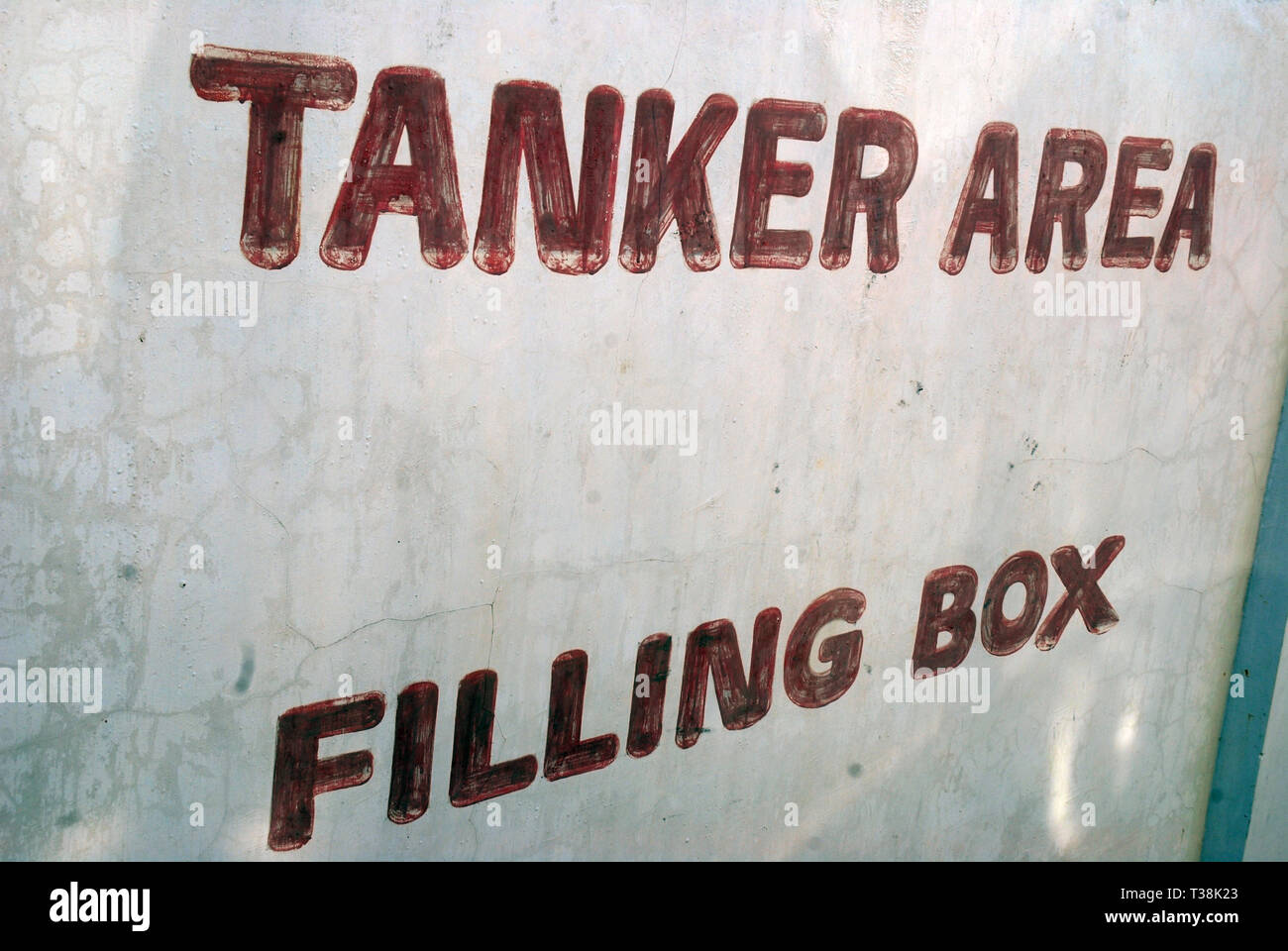 Tanker Area Filling Box painted sign at Garage, Samal, Philippines ...