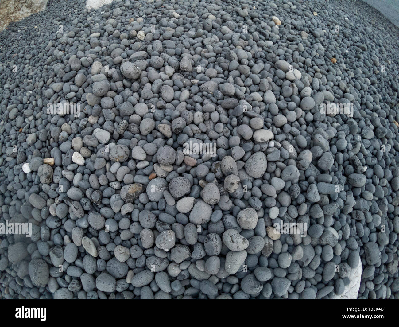 Volcanic stones of Mavra Volia Beach at Chios island Greece Stock Photo ...