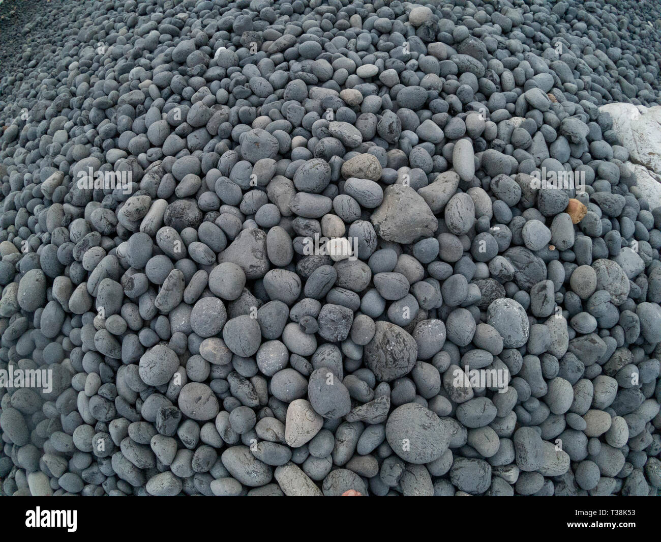 Volcanic stones of Mavra Volia Beach at Chios island Greece Stock Photo ...