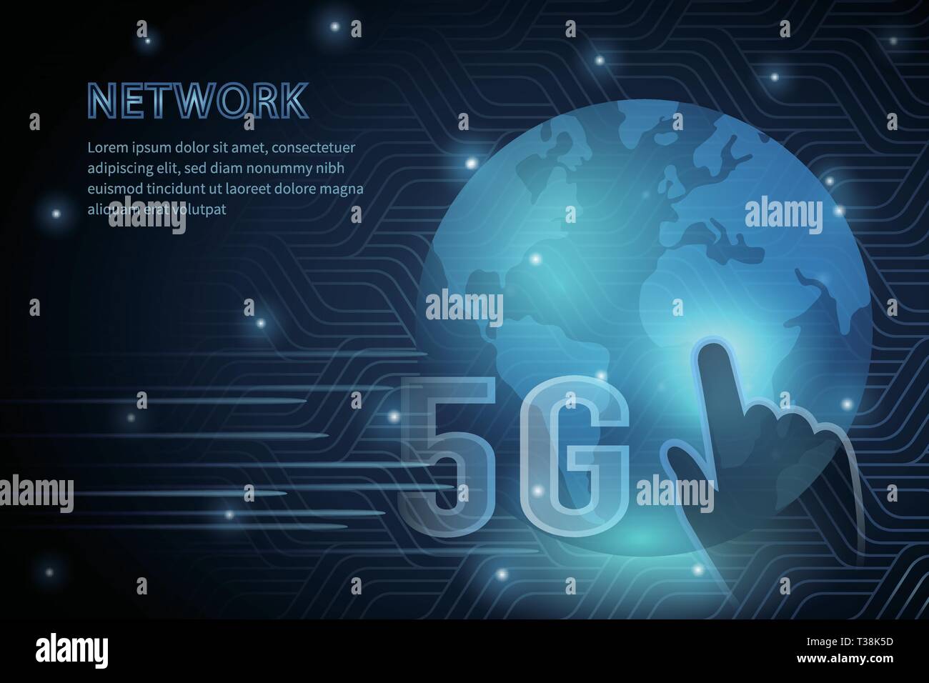 5G technology global earth geometry cross frame line vector futuristic ...