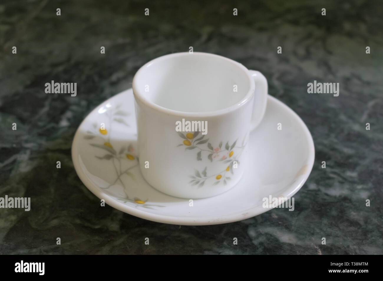 An empty tea cup with saucer Stock Photo - Alamy