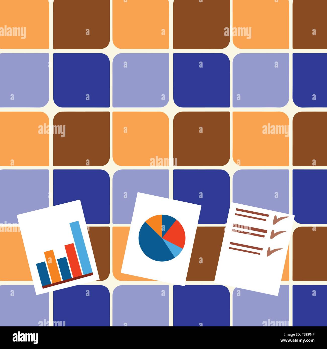 Presentation of Bar, Data and Pie Chart Diagram Graph Each on White ...