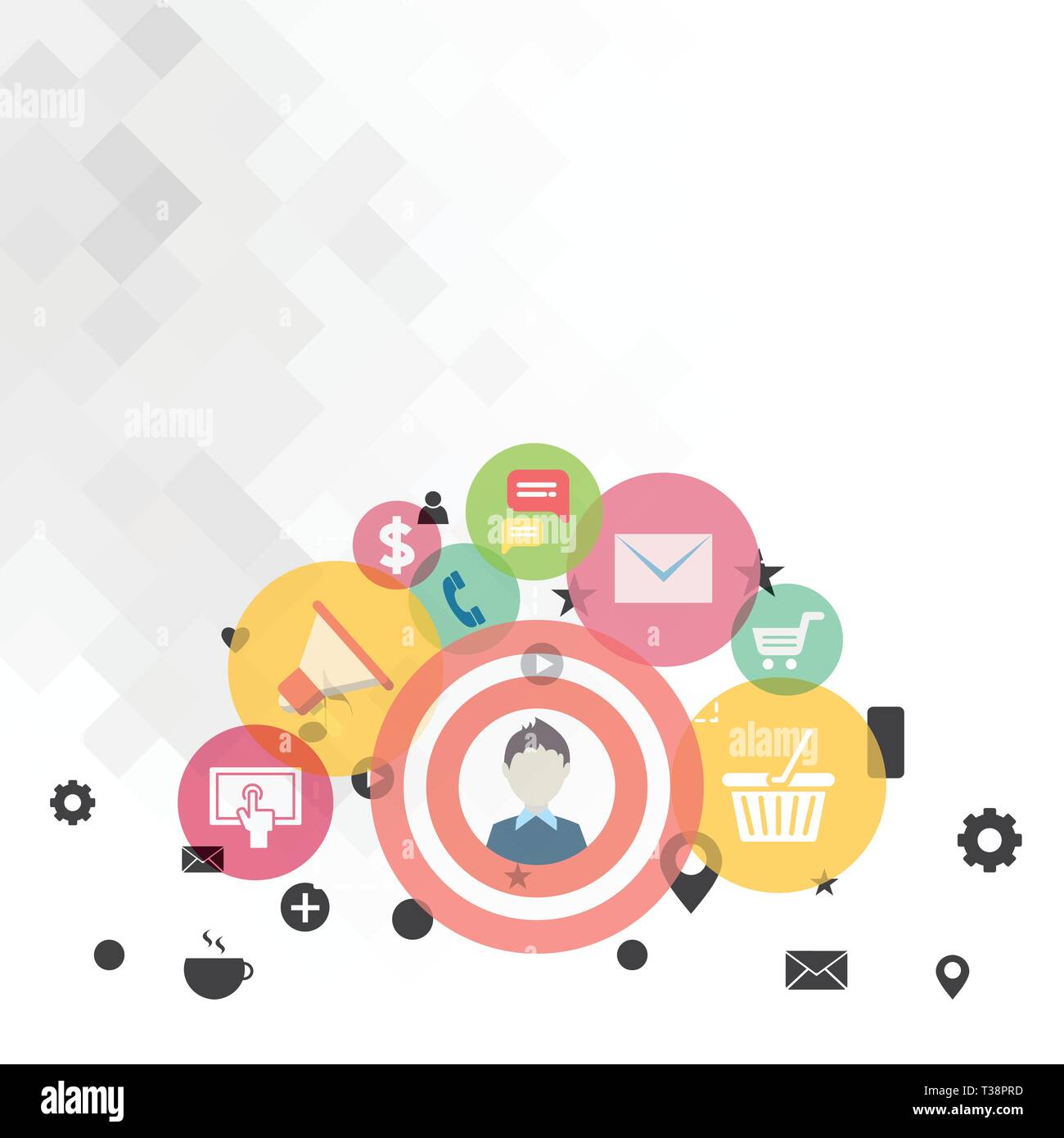 Illustration of Digital Marketing Campaign Icons and Elements for ...
