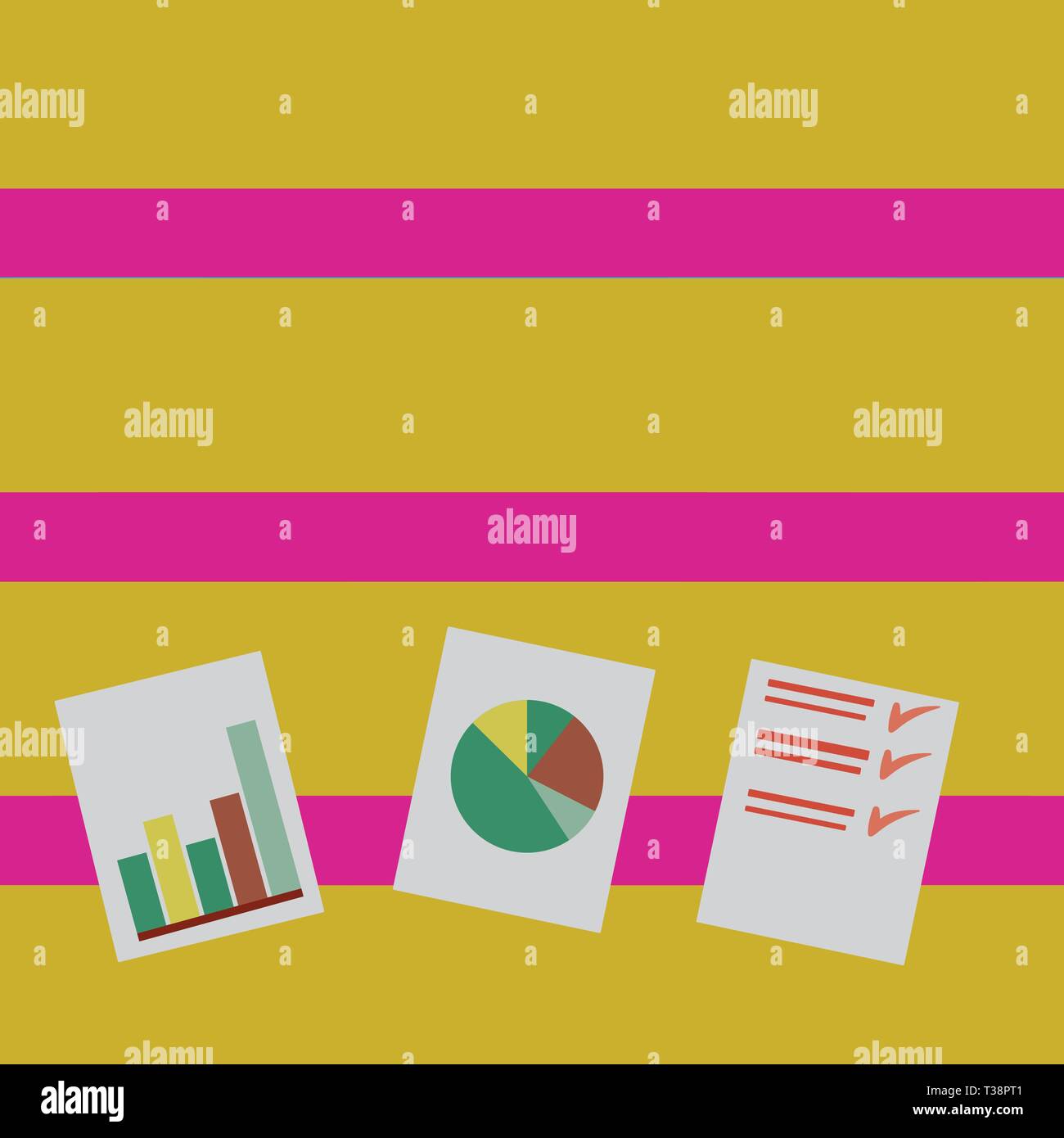 Presentation of Bar, Data and Pie Chart Diagram Graph Each on White ...
