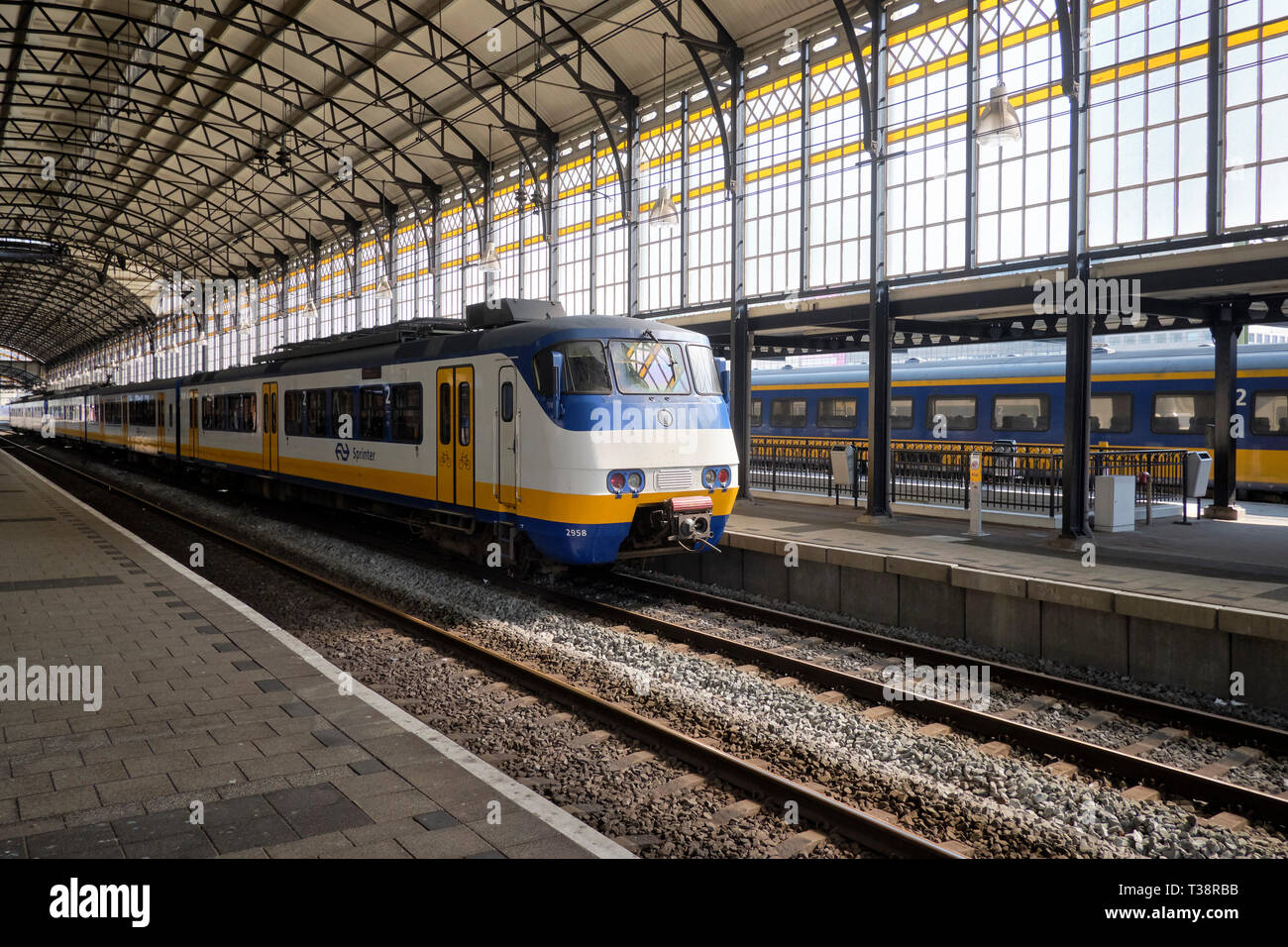 Train on trainstation Hollands Spoor (HS) in The Hague, Netherlands ...