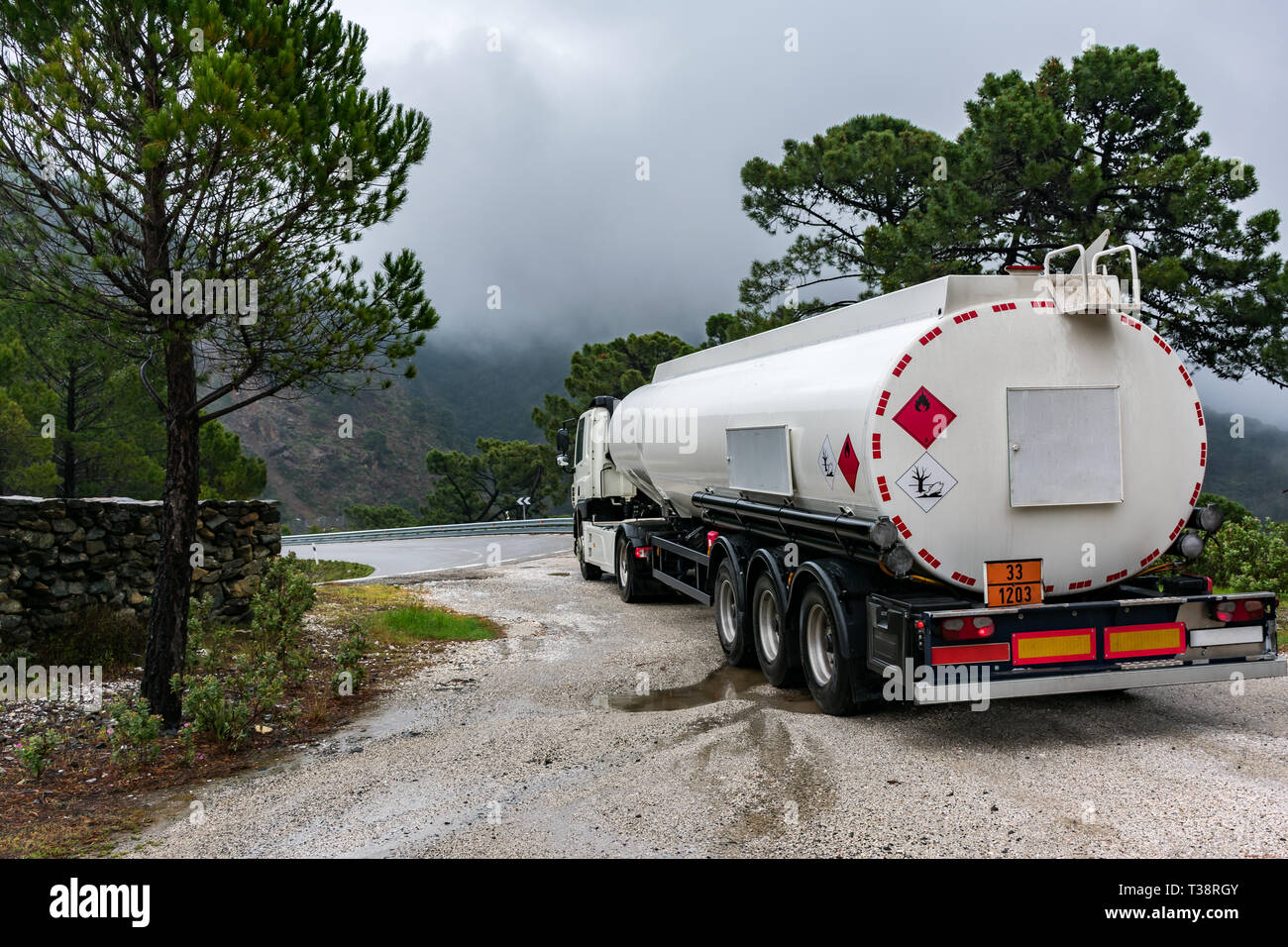 Fuel tanker truck Stock Photo - Alamy