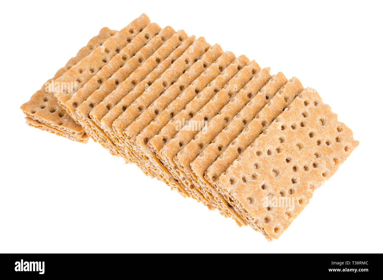 Stack of rye crisps isolated on white background. Studio Photo Stock ...
