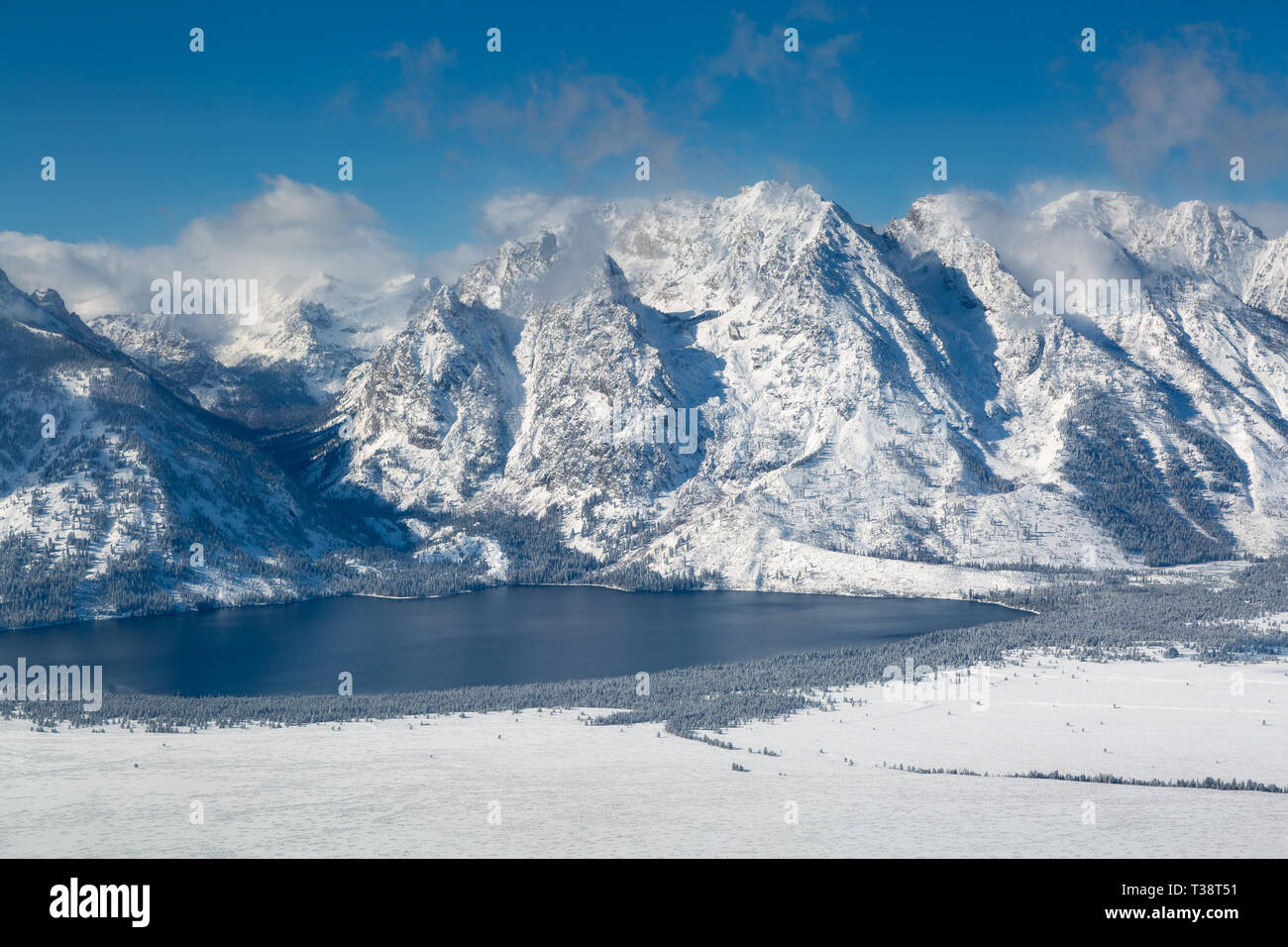 Aerial view jenny lake in hi-res stock photography and images - Alamy