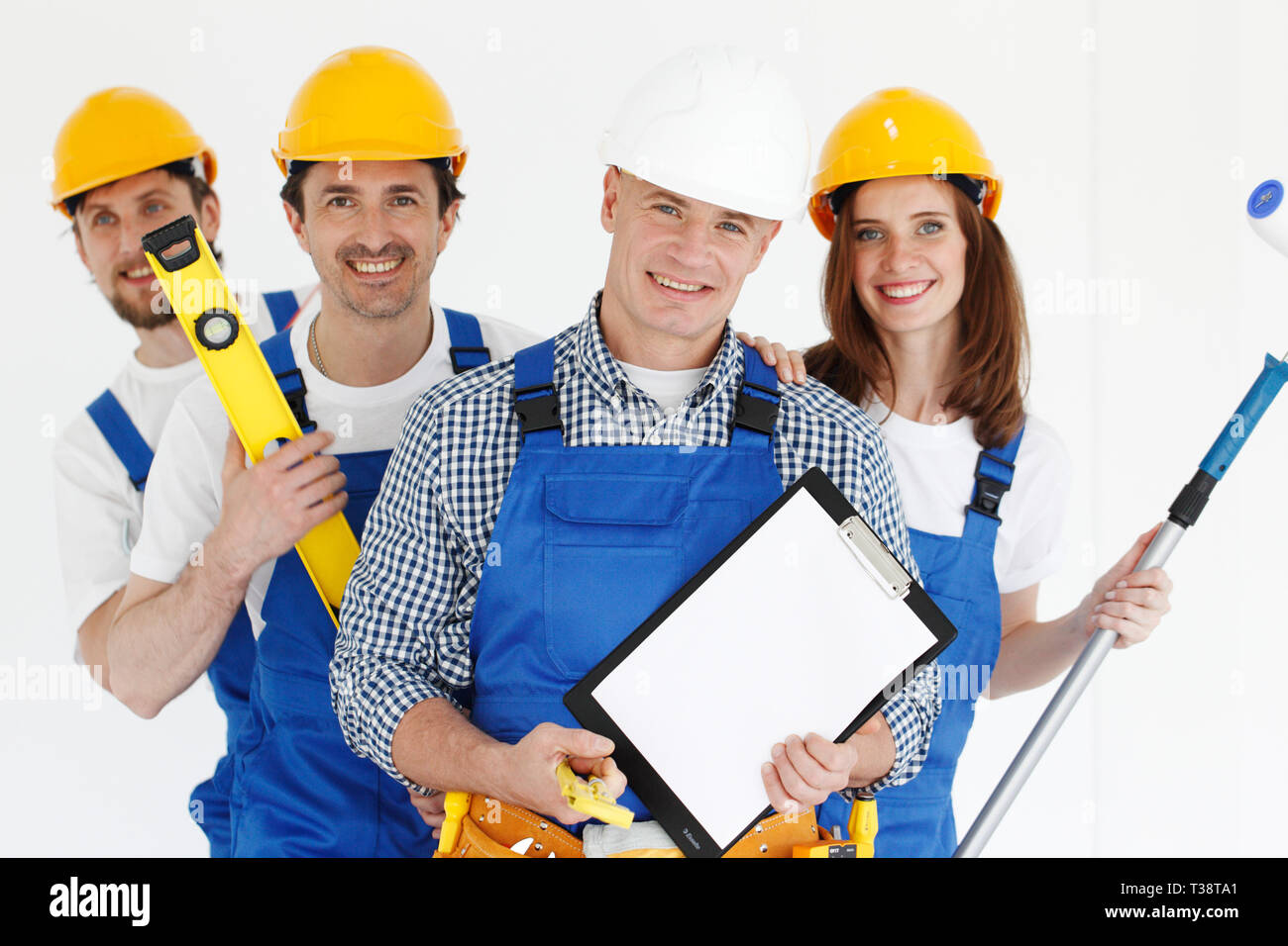 Team construction workers blank hi-res stock photography and images - Alamy