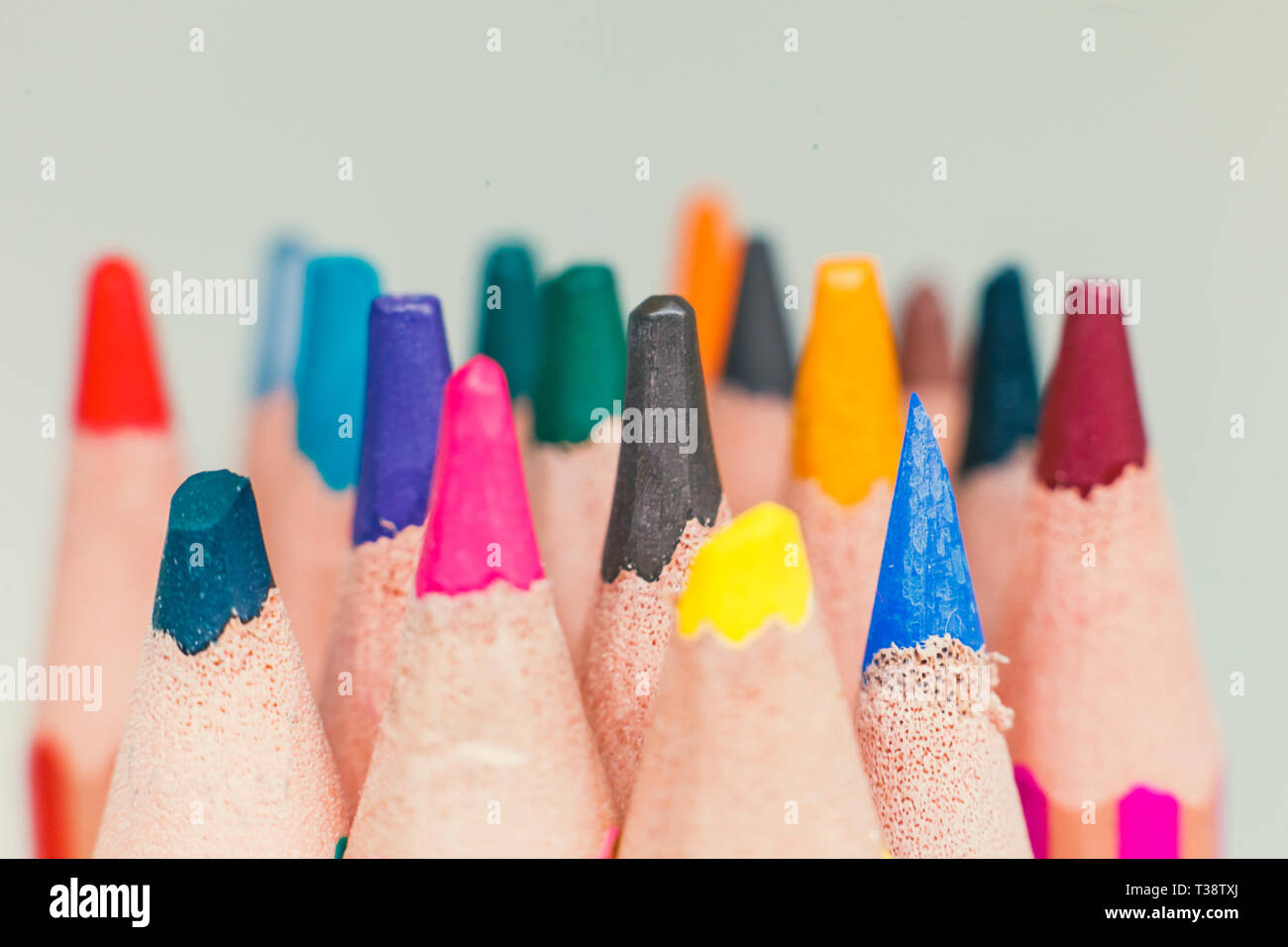 colored pencil point close up Macro Stock Photo - Alamy