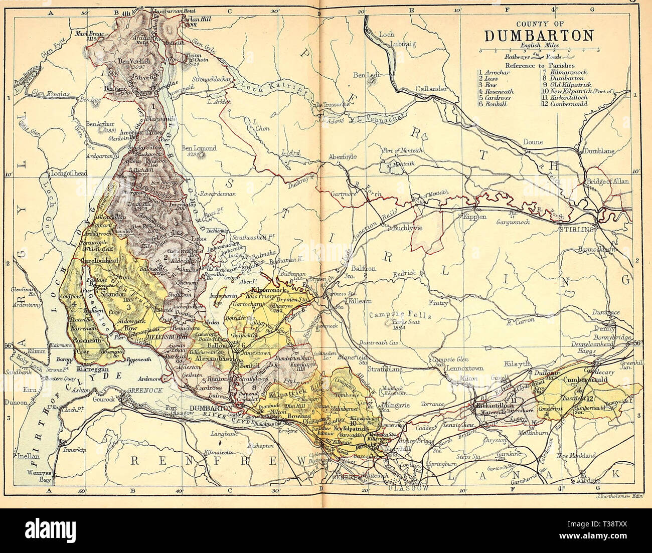 Dumbarton map hi-res stock photography and images - Alamy