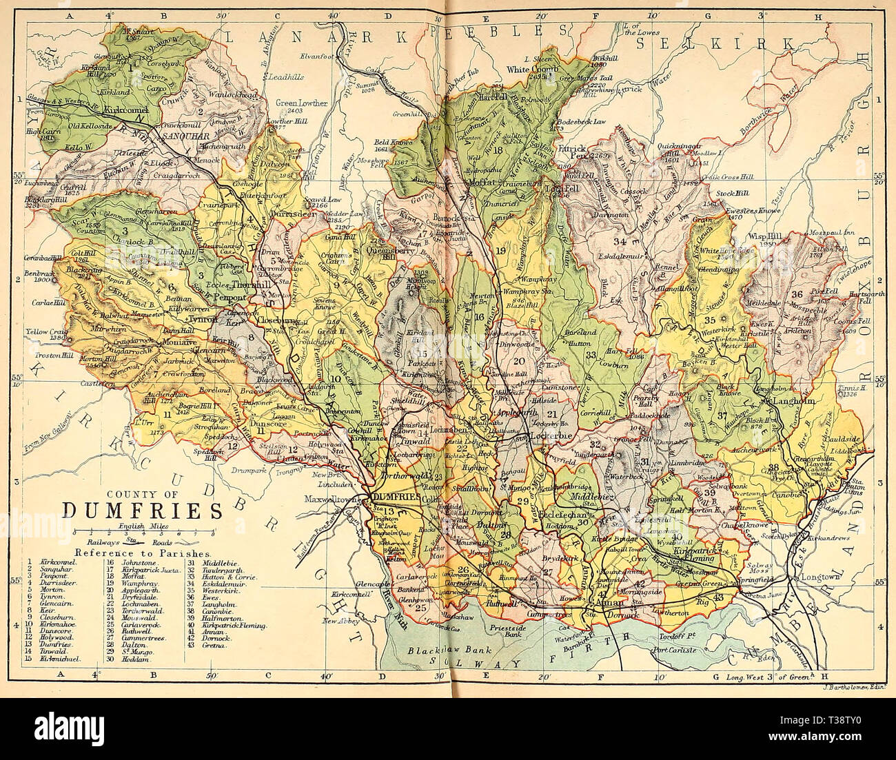 Dumfries map hi-res stock photography and images - Alamy