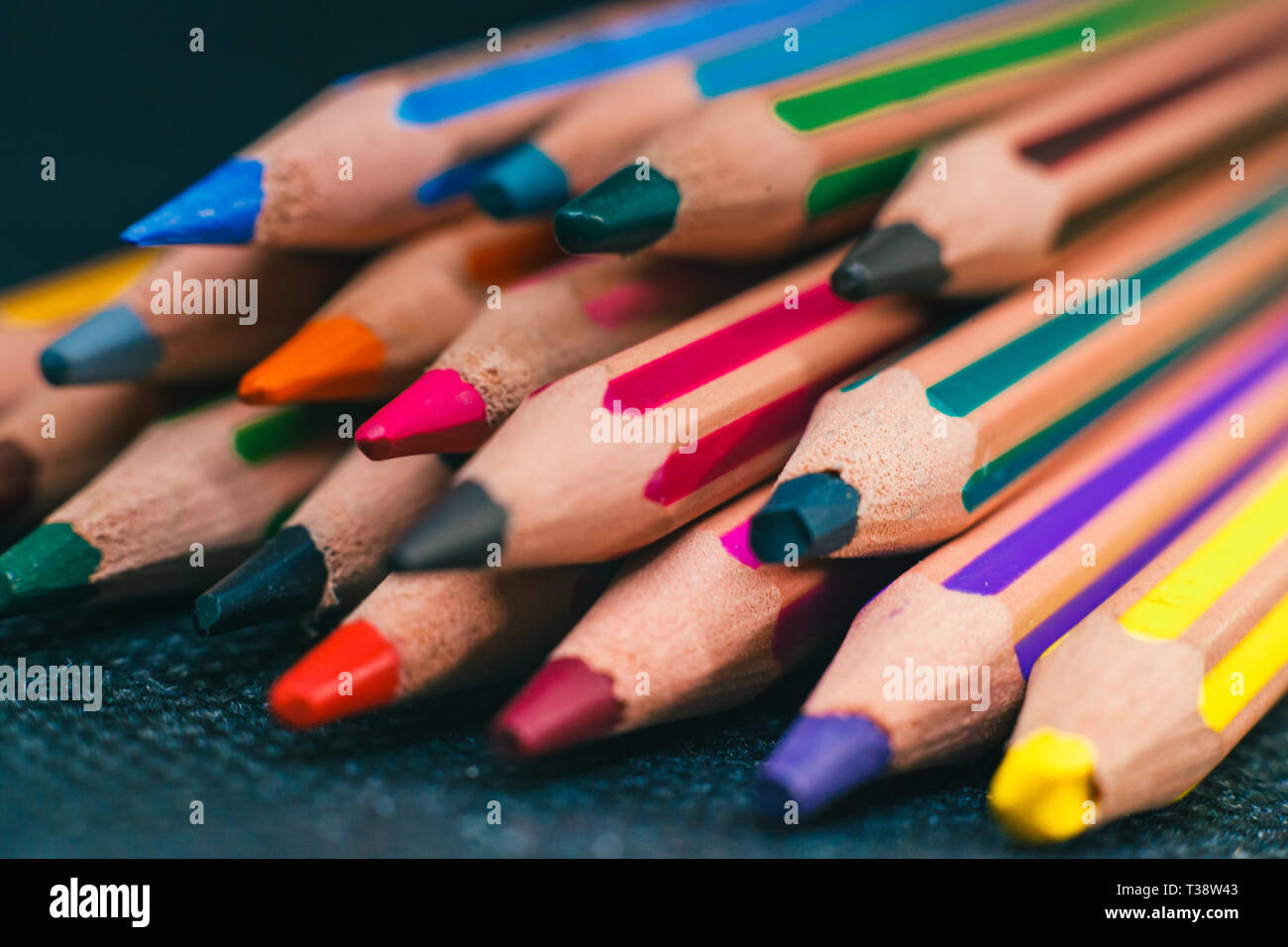 colored pencil close up macro Stock Photo - Alamy
