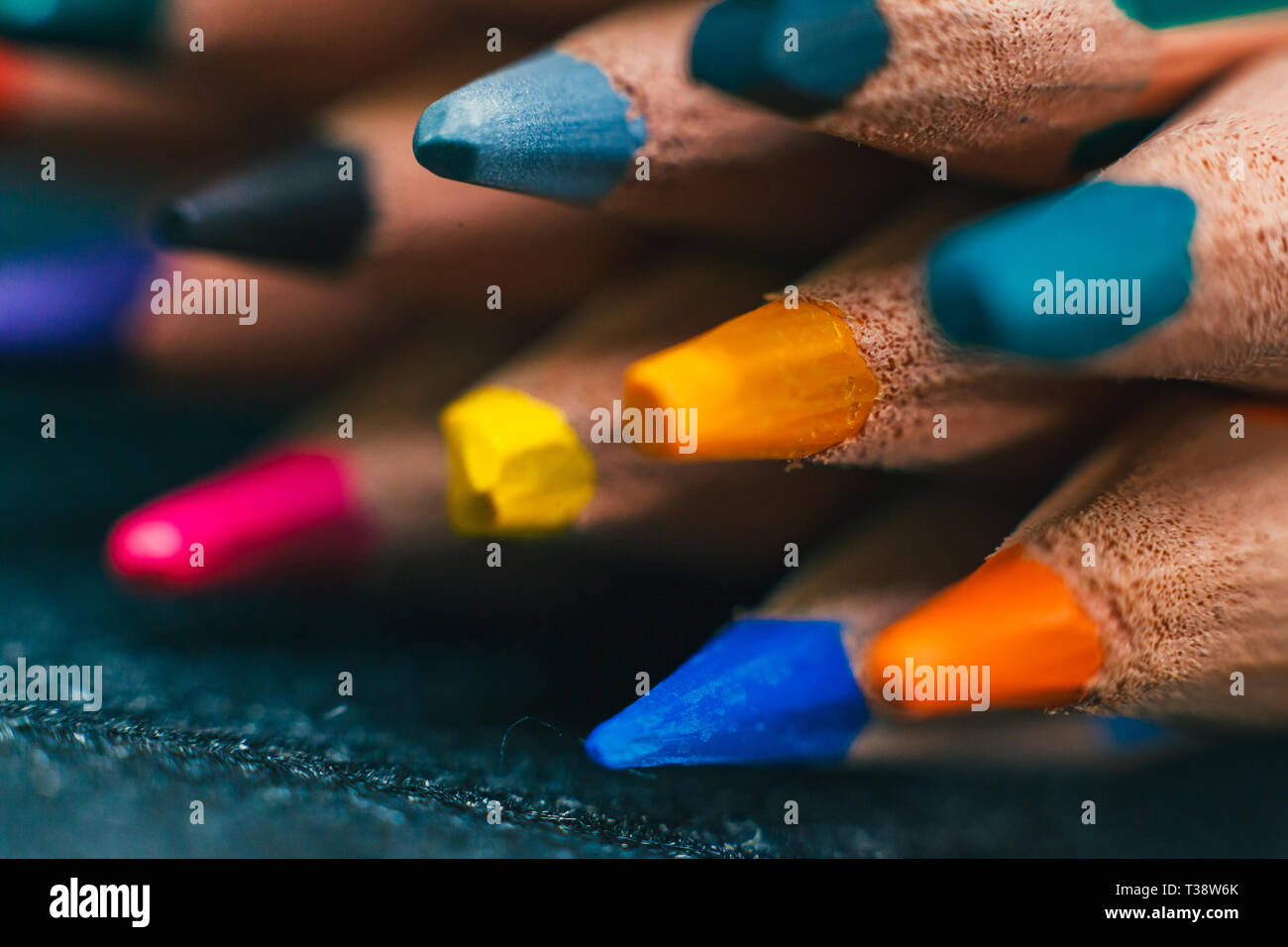 colored pencil point close up Macro Stock Photo - Alamy