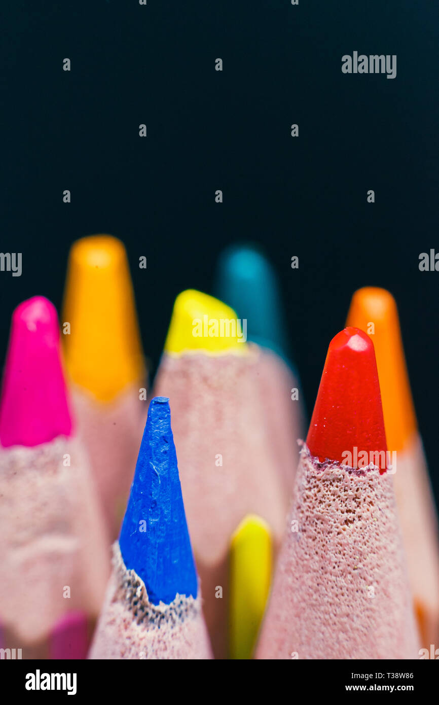 colored pencil point close up Macro Stock Photo - Alamy