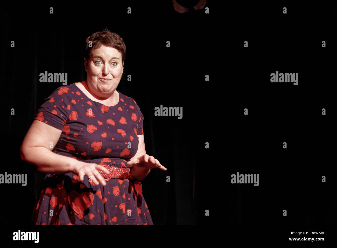 Paris, France.2nd April 2019. Pauline Cartoon in Super Girl at La Boîte ...