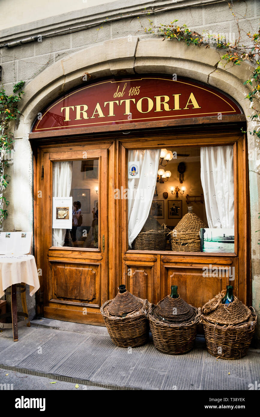 Stone arched Trattoria Antico Fattore Firenze Dal 1865 with Tuscan ...