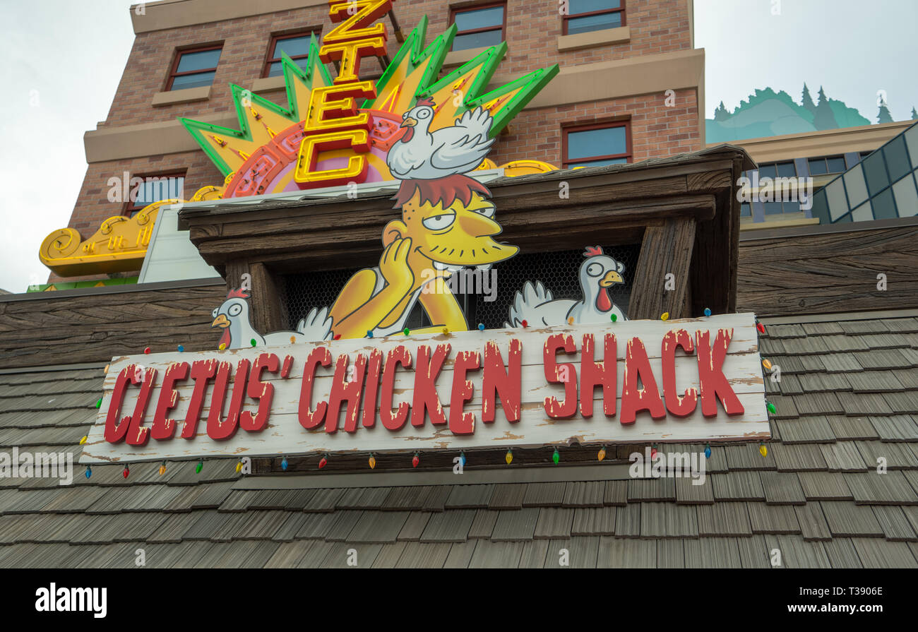 Universal Studios Theme Park, Cletus Chicken Shack shop in Simpson Land ...