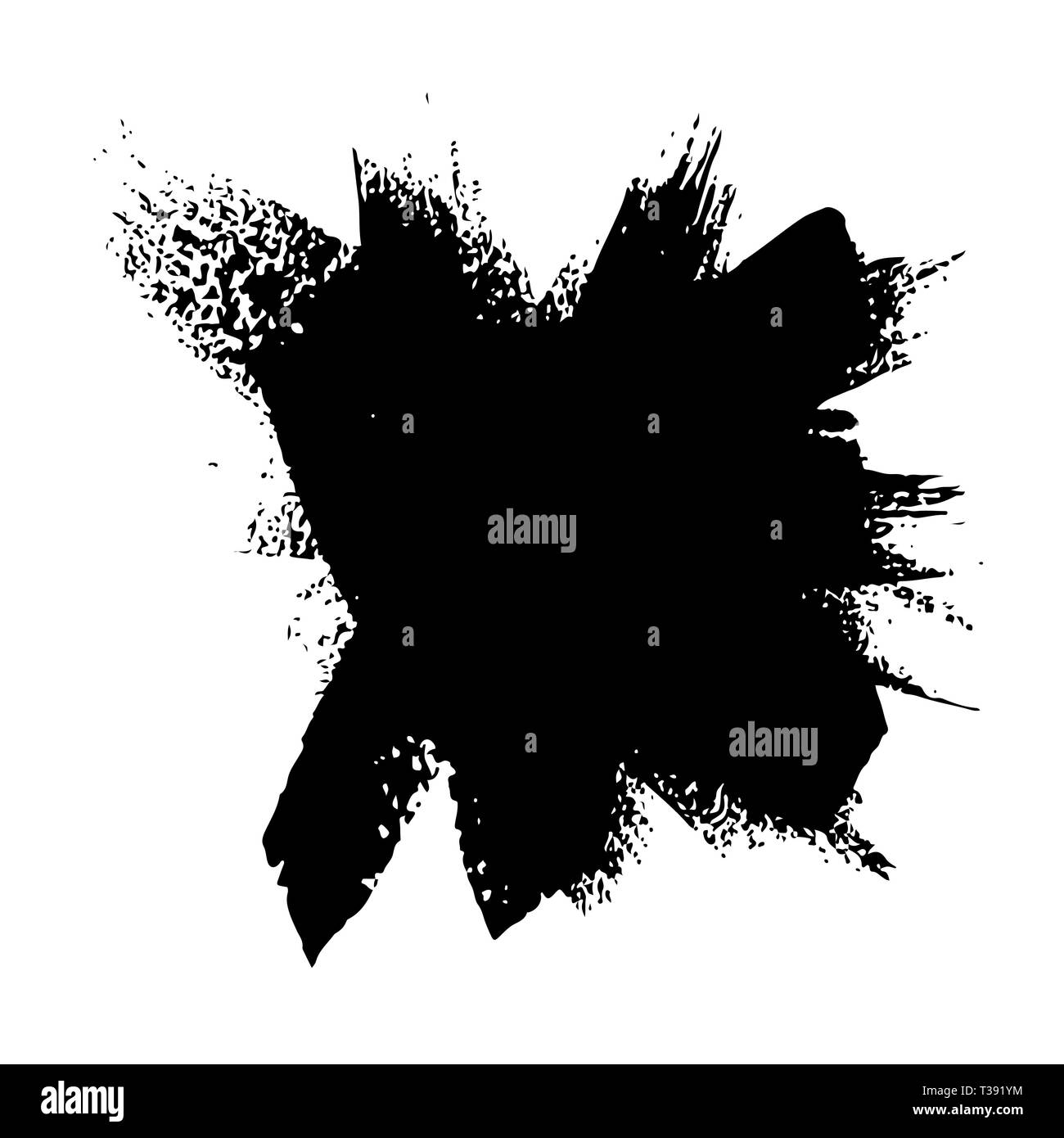 Abstract hand drawn ink dry brush banner. Vector illustration Stock ...