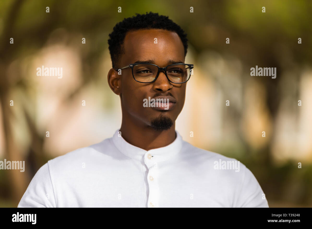 Outdoor portrait of a Young black African American men Stock Photo - Alamy