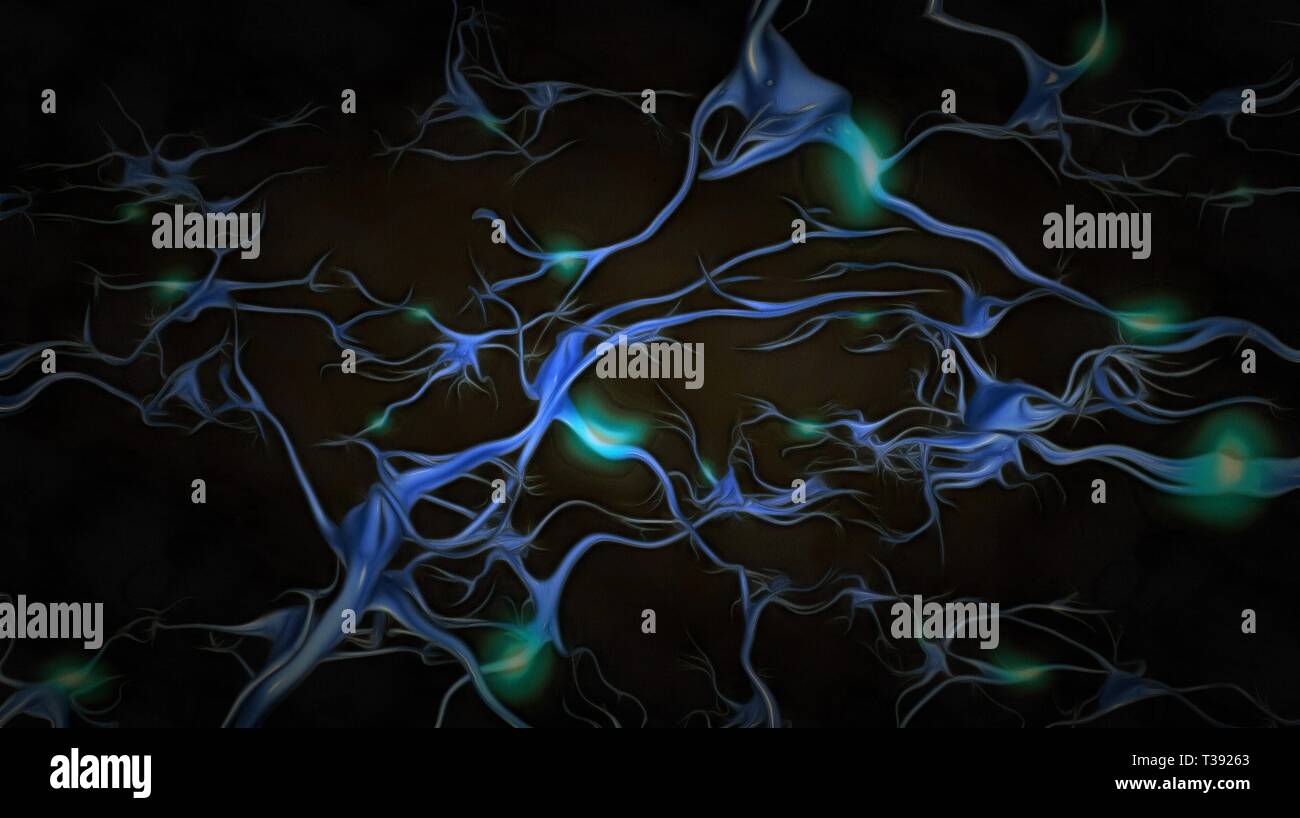 Neurons. Painting on canvas Stock Photo - Alamy