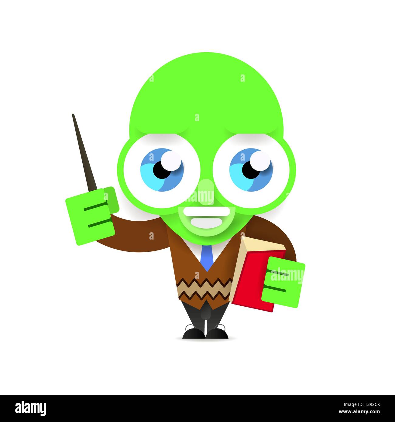 alien teacher vector illustration on white background for your design ...