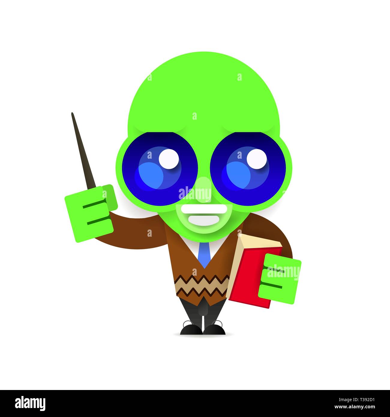 alien teacher vector illustration on white background for your design ...