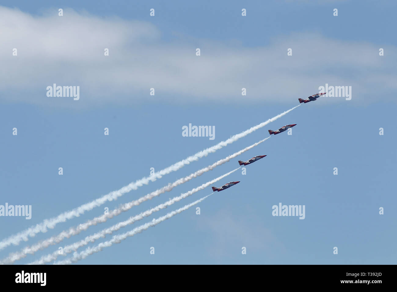 VIGO-SPAIN. International air festival of Vigo .Eagle patrol of the ...