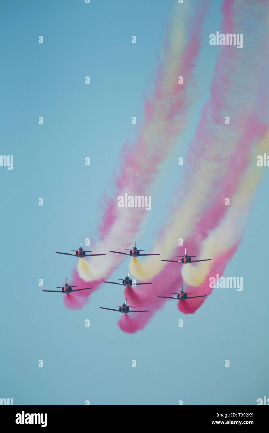 VIGO-SPAIN. International air festival of Vigo .Eagle patrol of the ...