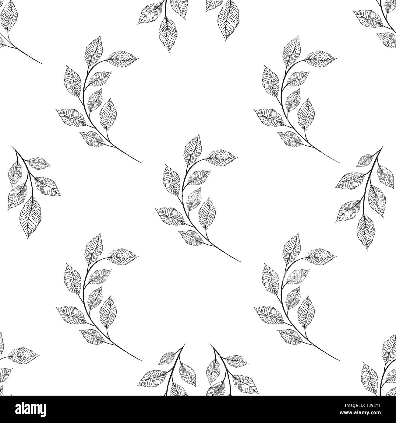 Seamless leaves pattern. Design for banner, poster, card, cover ...