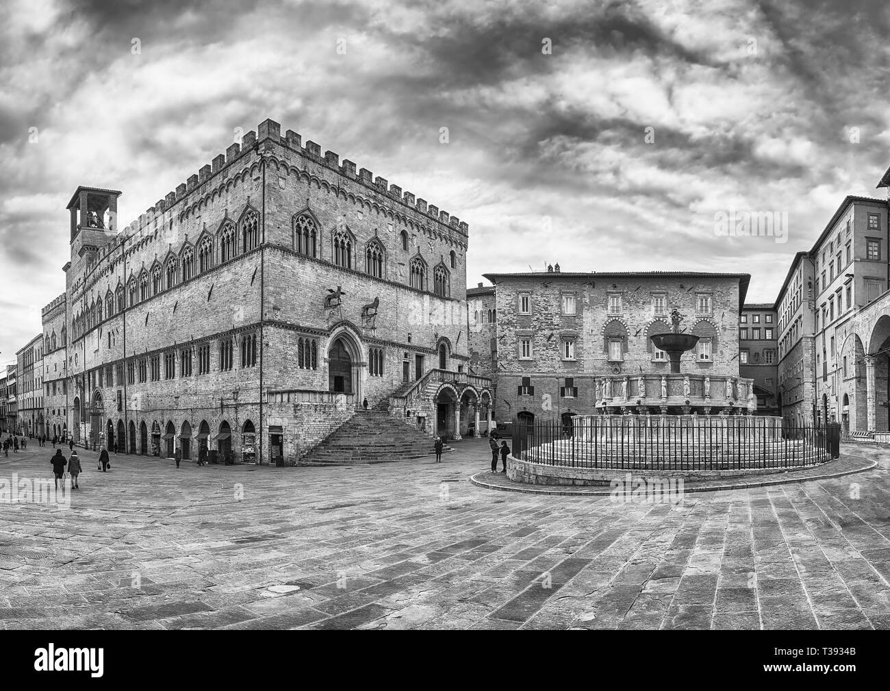 Panoramic view of Piazza IV Novembre, main square and masterpiece of ...