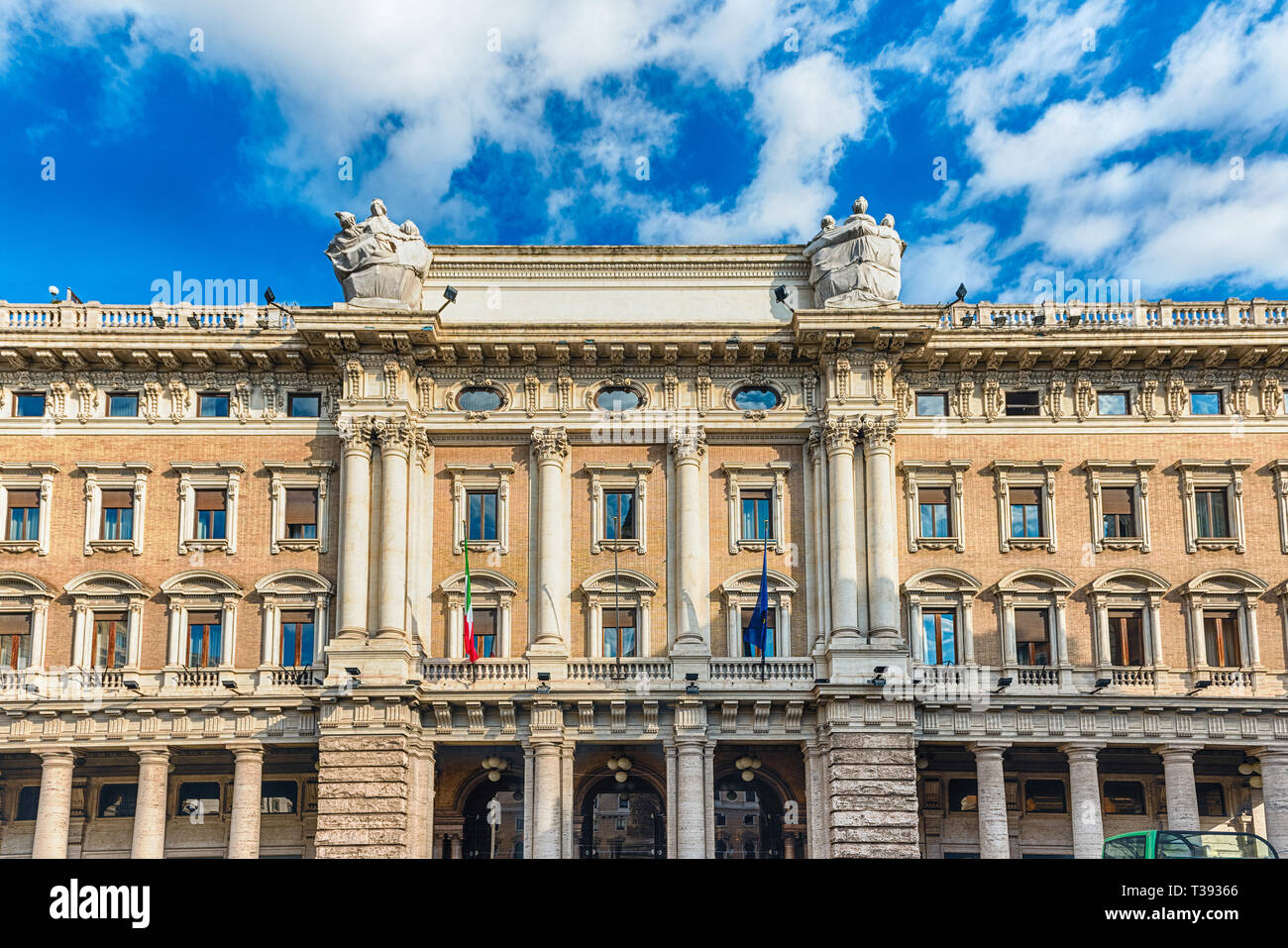 Facade of Galleria Alberto Sordi, iconic building and shopping arcade ...