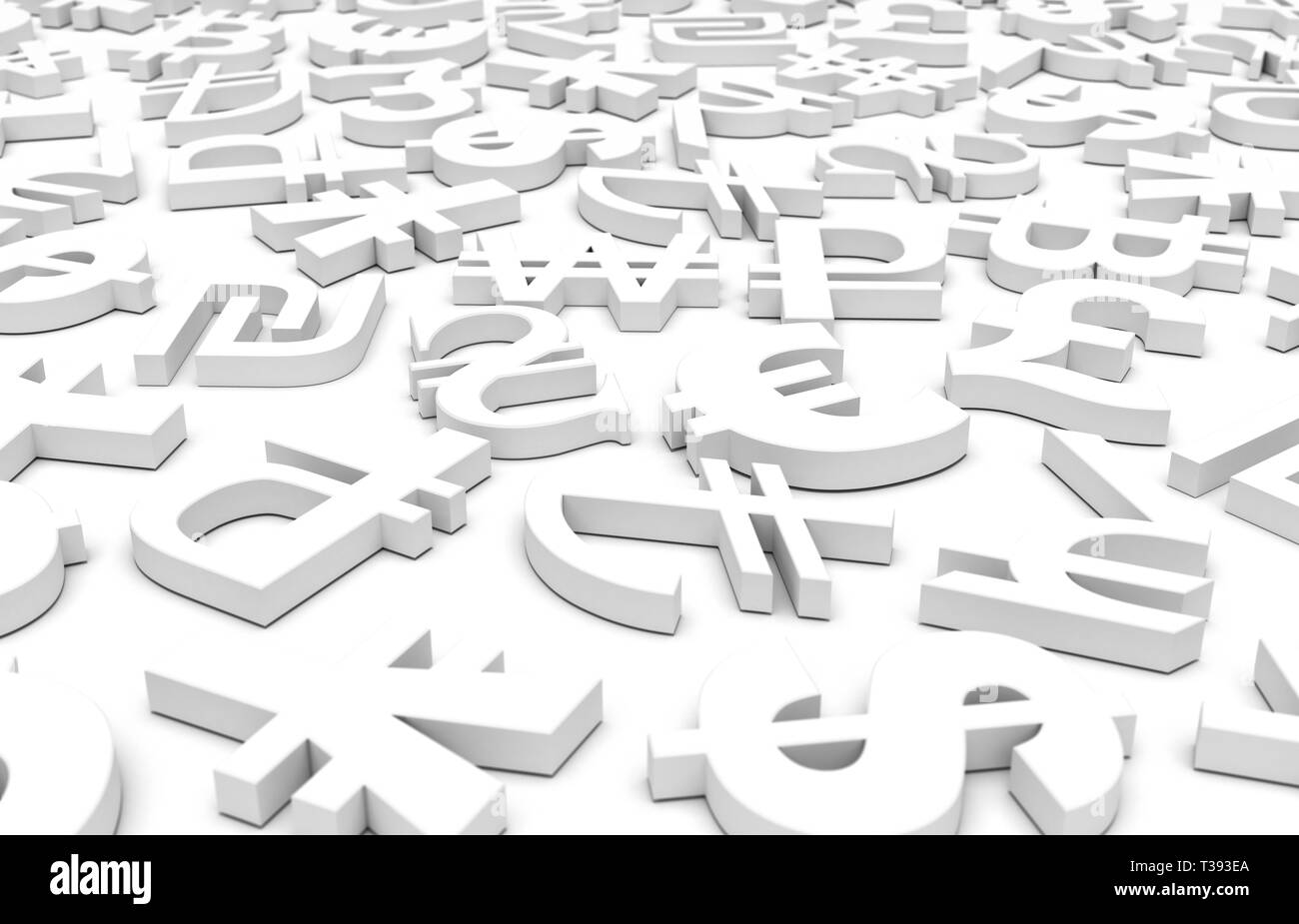 Currency Symbols On White Background Stock Photo - Alamy