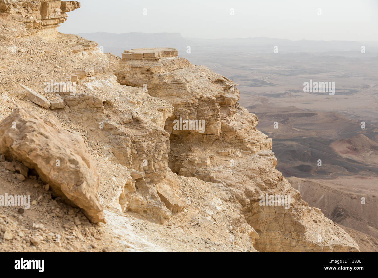 Сliffs at Ramon Crater in Negev Desert in Mitzpe Ramon, Israel Stock ...