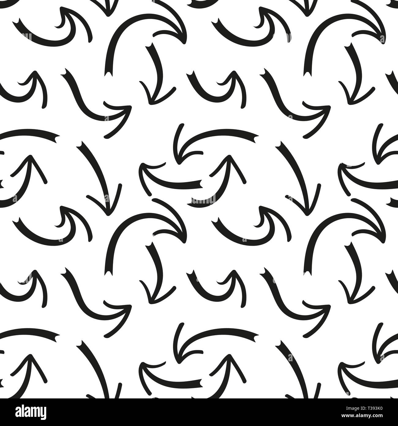 Hand drawn arrows seamless pattern. Creative abstract background ...