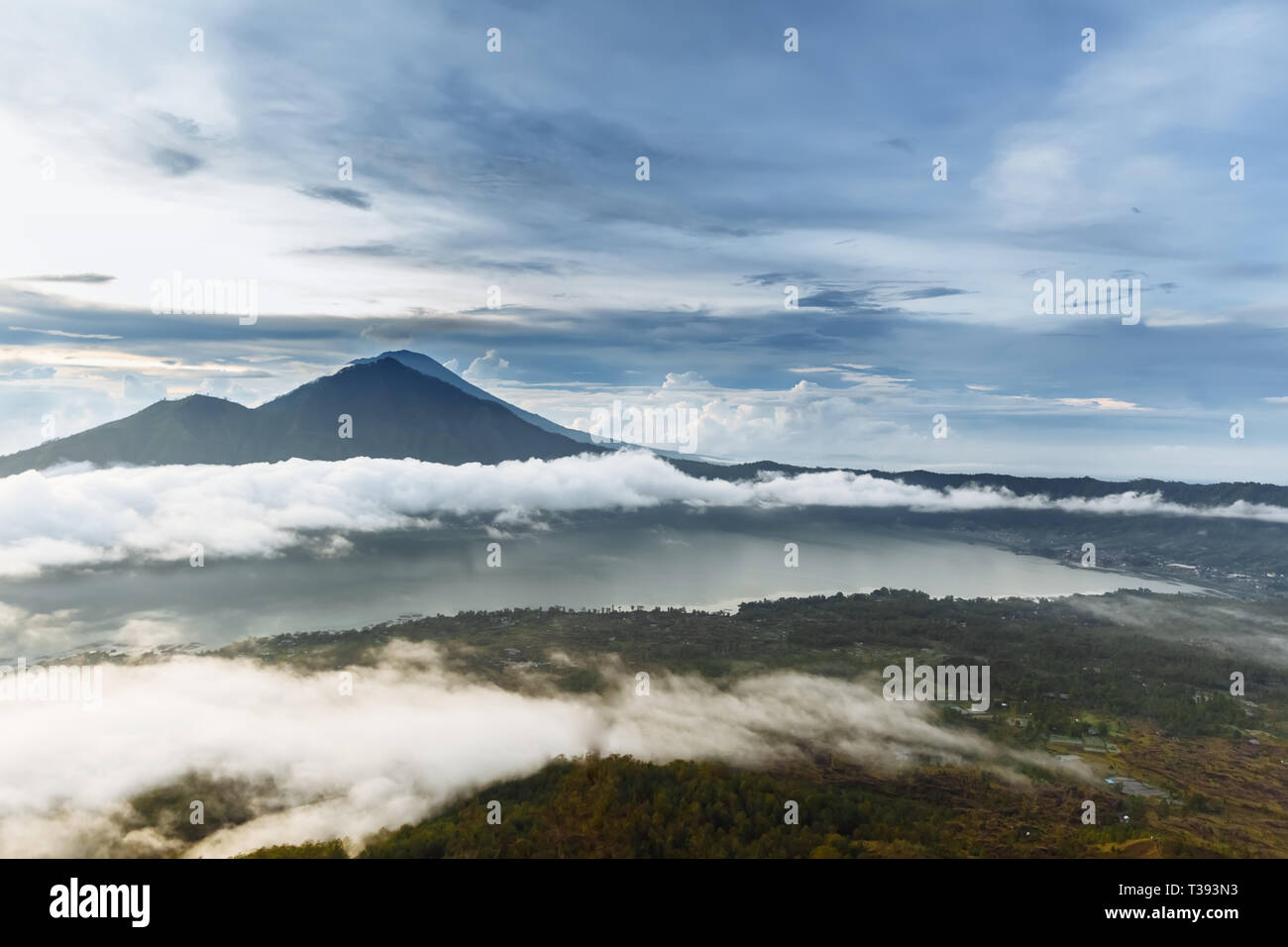Active Indonesian volcano Batur in the tropical island Bali. Indonesia ...