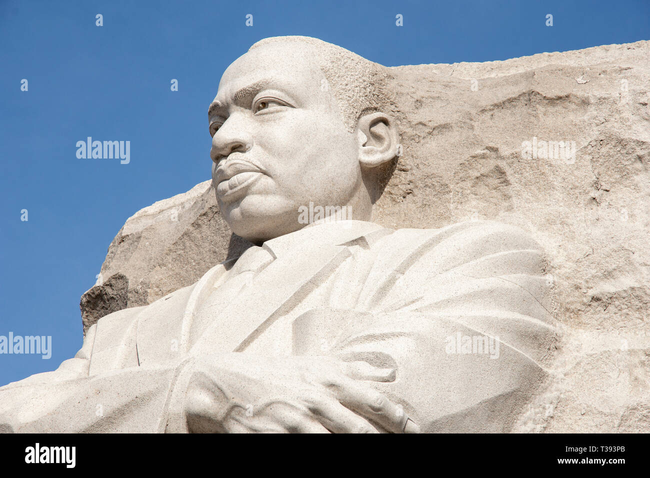 Head and shoulders view of the statue at the Martin Luther King, Jr ...