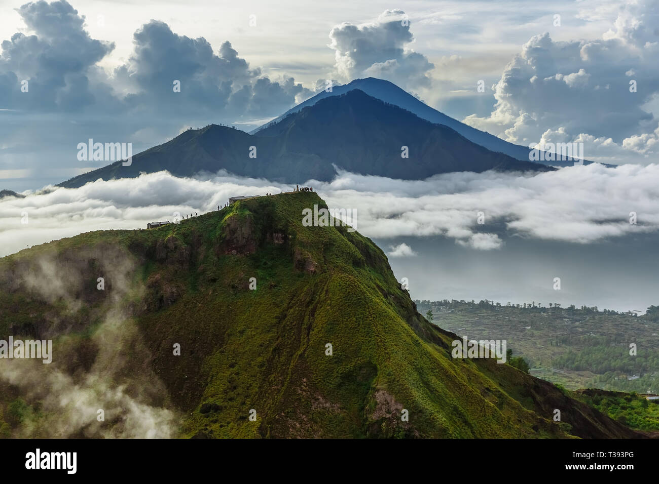 Active Indonesian volcano Batur in the tropical island Bali. Indonesia ...